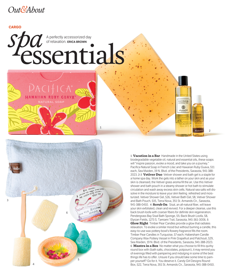 Spa Essentials - Cargo :: SRQ Magazine Article by Erica Brown
